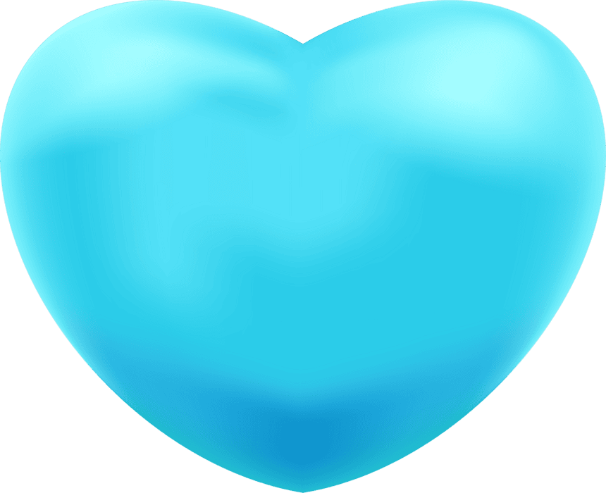 Turquoise Heart PNGs for Free Download
