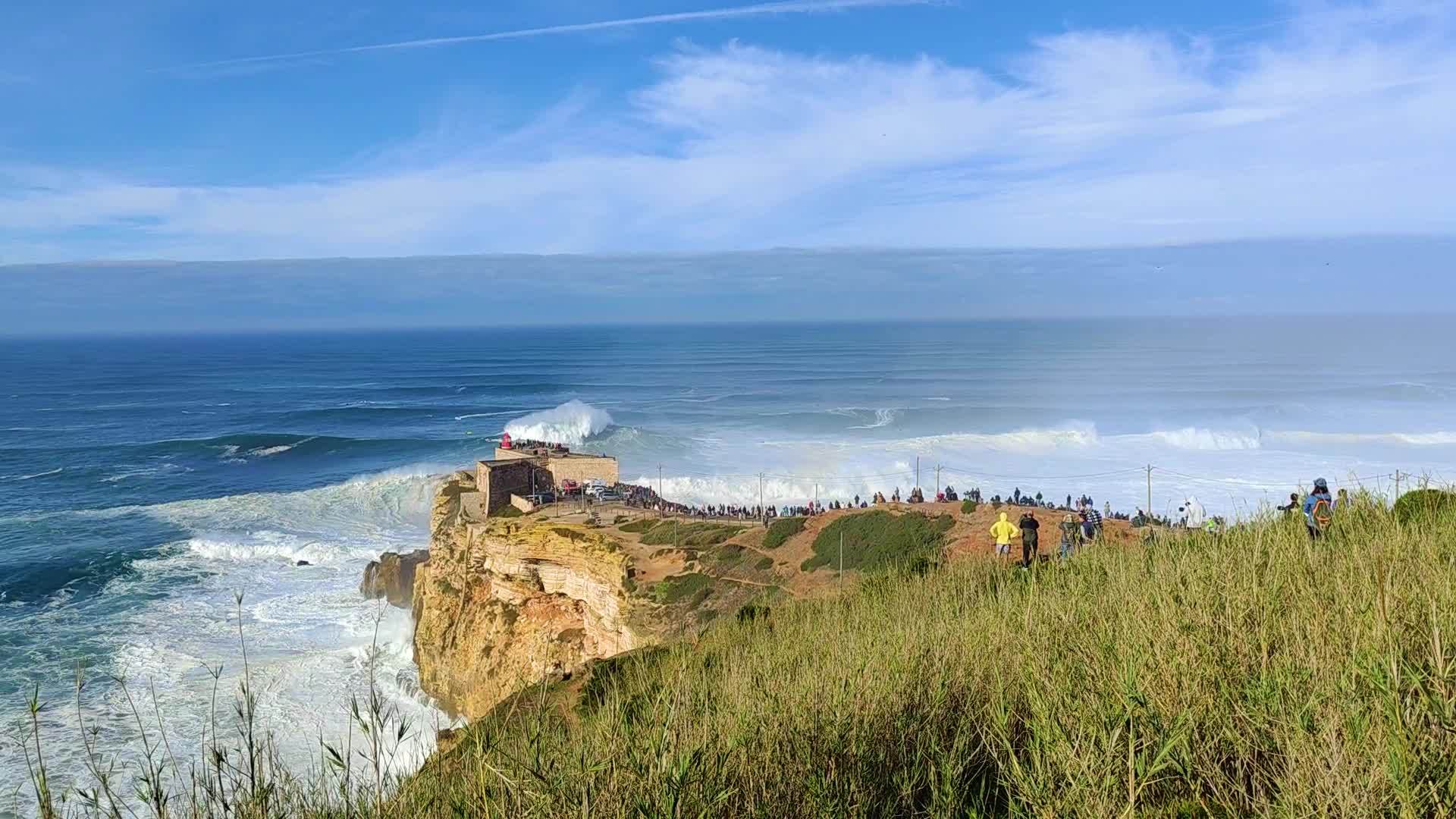 Nazare Portugal Lighthouse Cliff
