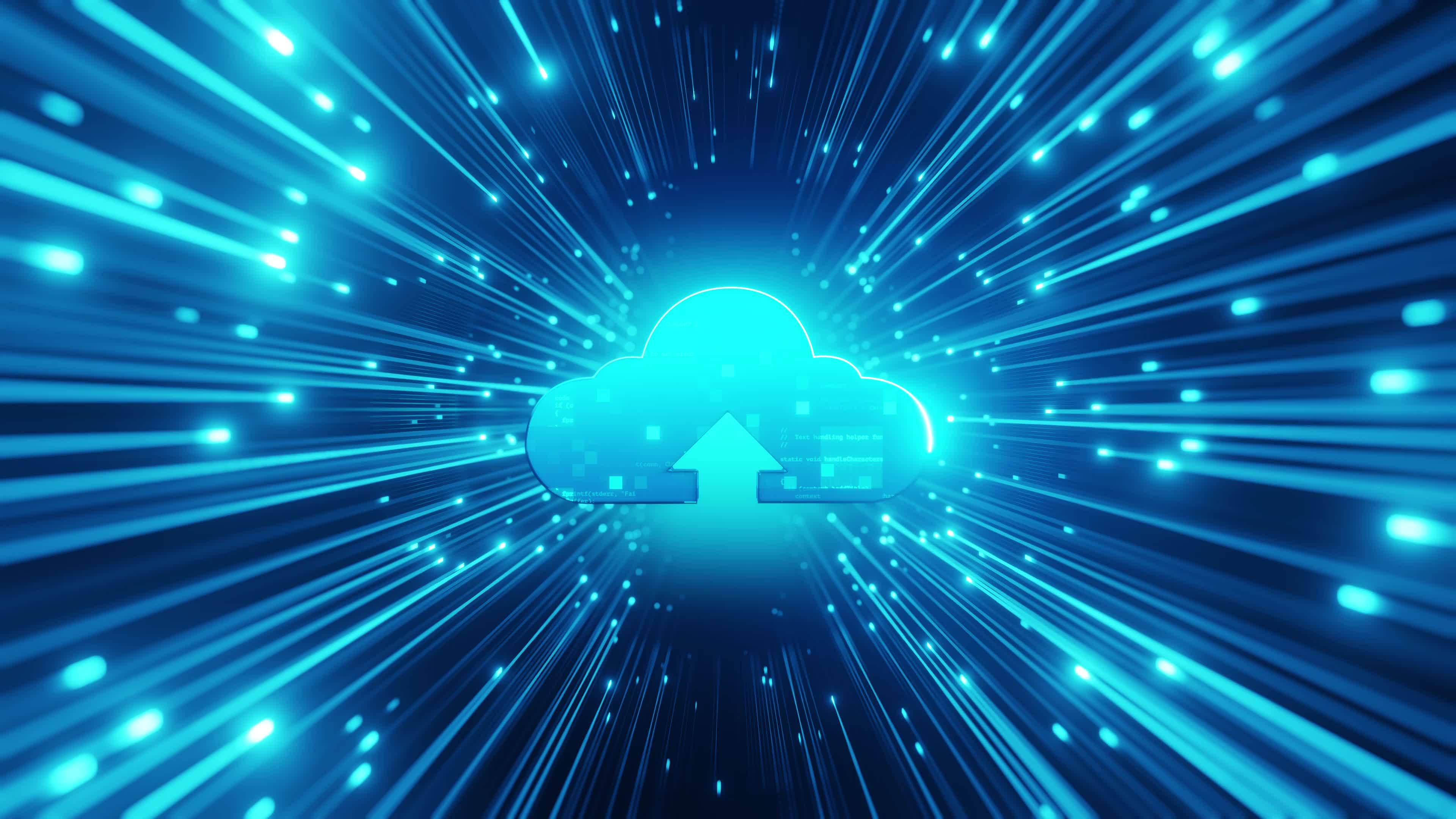 Cloud computing and Big data concept. Abstract speed internet data flow ...