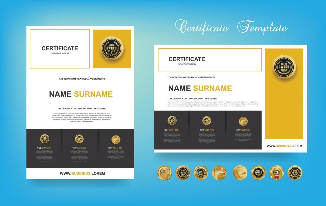 Computer Certificate Template Vector Art, Icons, and Graphics for Free ...