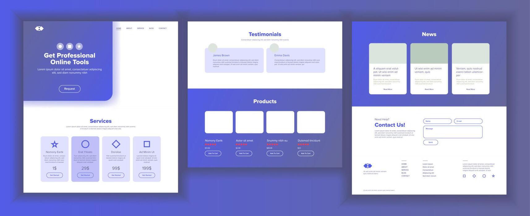 Ui Ux Template Vector Art, Icons, and Graphics for Free Download