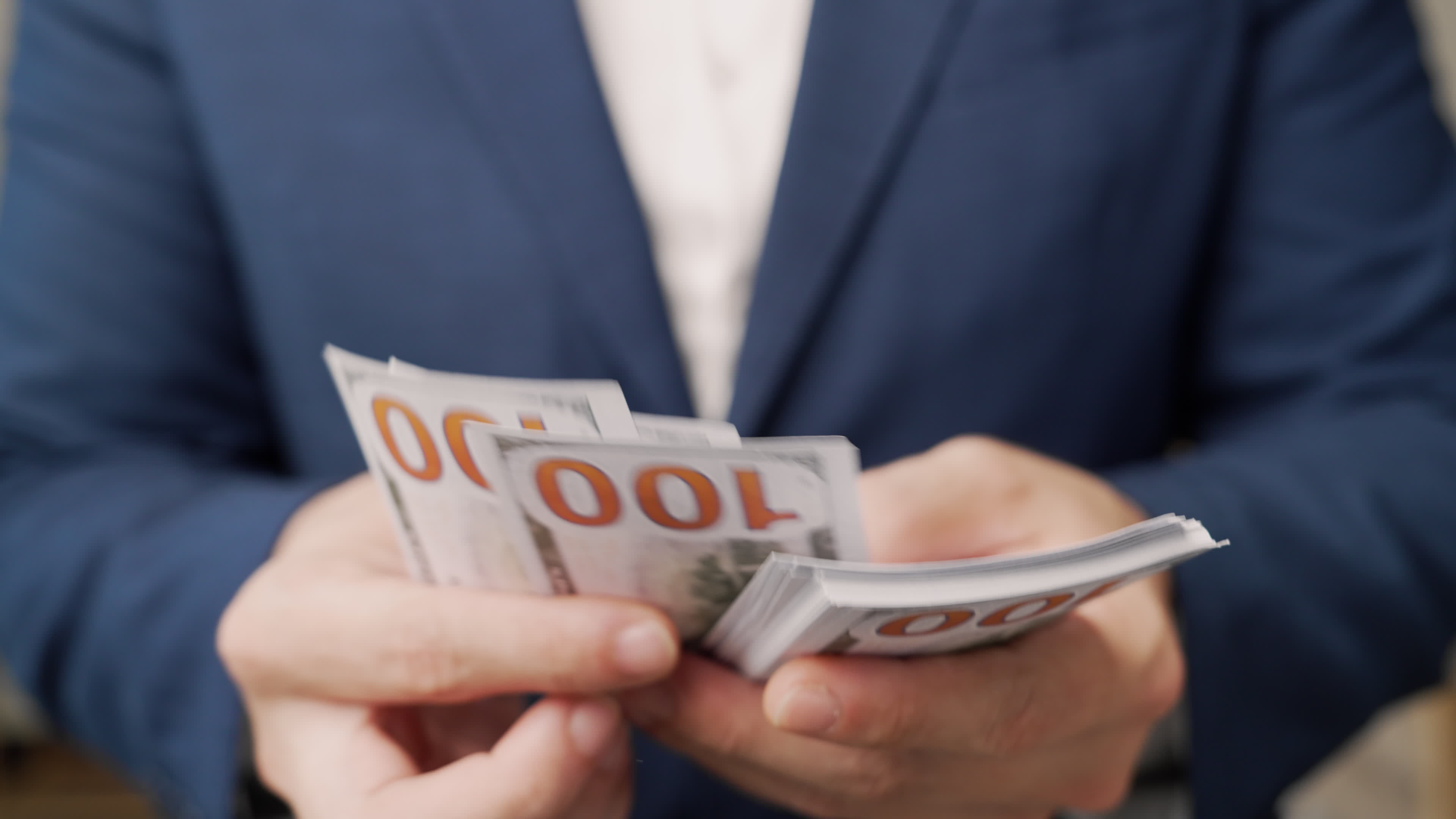 Sustainable business concept, businessman counting dollars Making ... Sustainable business concept, businessman counting dollars Making ...