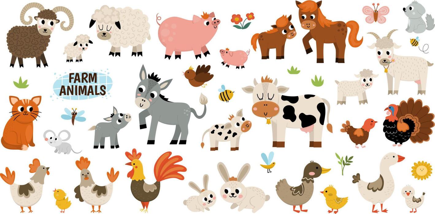 Farm Animals Clipart Vector Art, Icons, and Graphics for Free Download