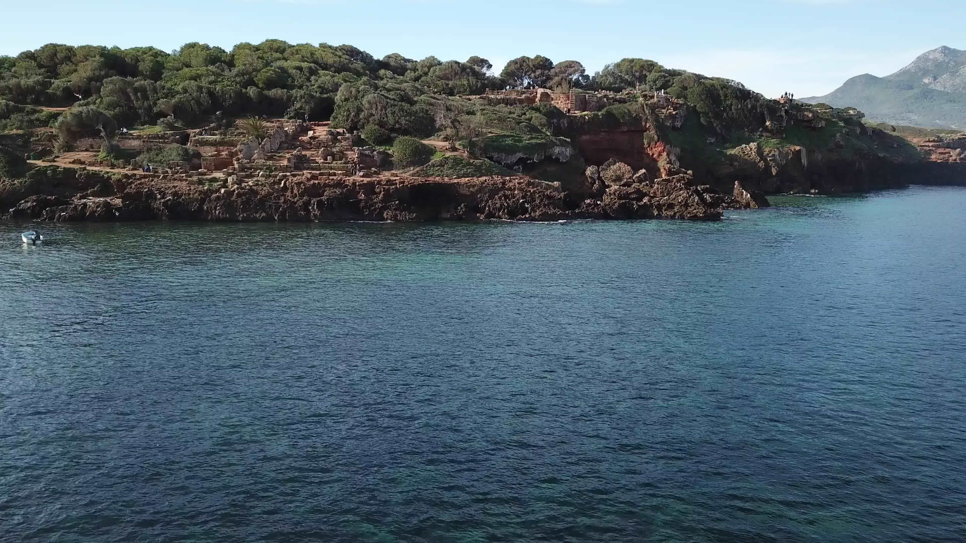 Aerial view of the ancient city of Tipaza, Algeria 18022341 Stock Video at Vecteezy