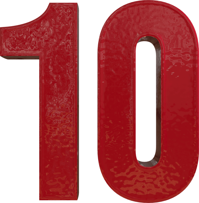 Number 1 To 10 PNGs for Free Download