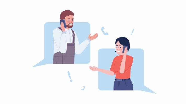 Two People Talking Cartoon Stock Video Footage for Free Download