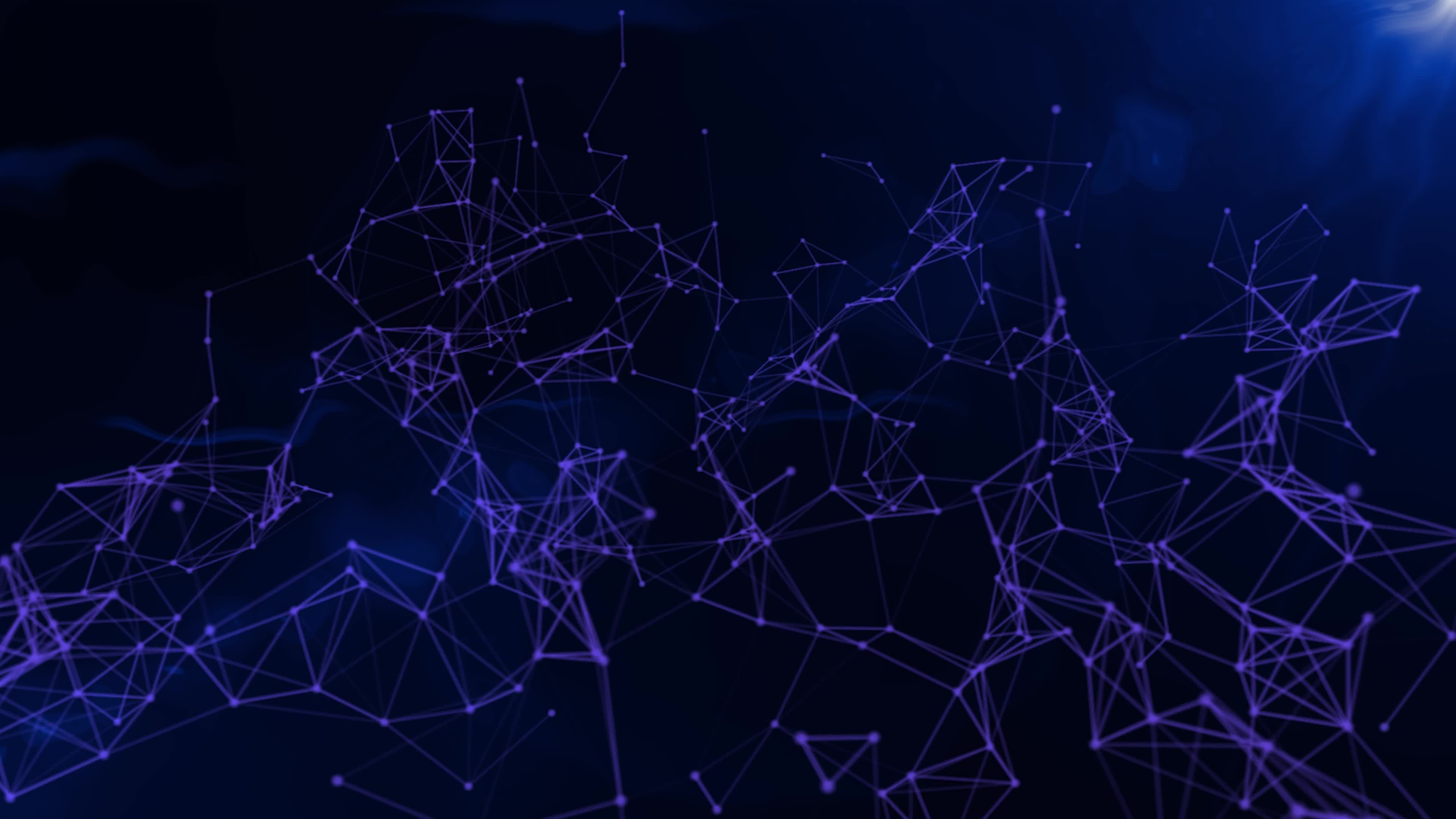 Abstract Technology Background From Animated Lines And Dots Looping Seamless Space Geometrical