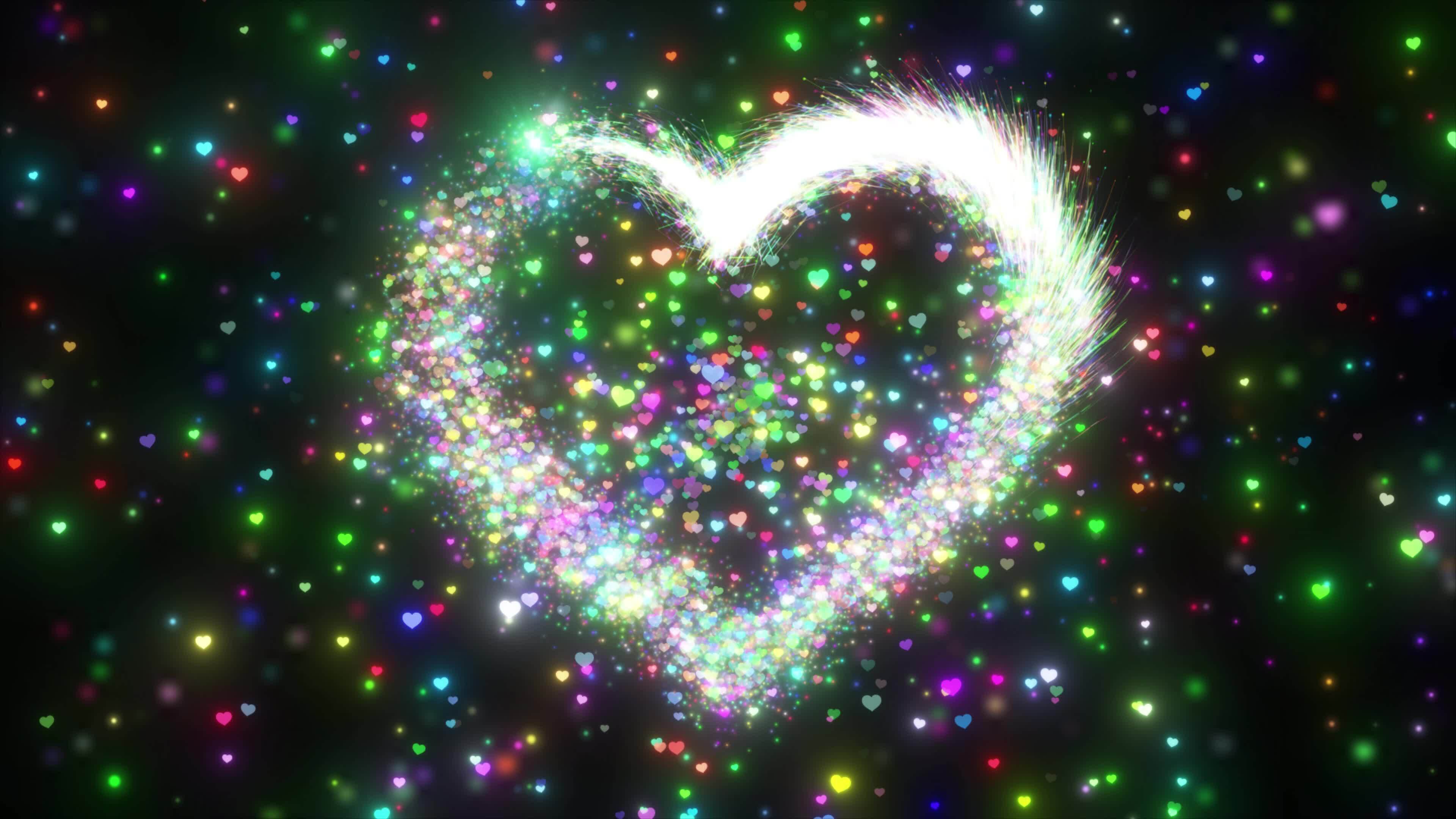 Particle Heart Trail With Glitter Glowing Particle Background,magic ... Particle Heart Trail With Glitter Glowing Particle Background,magic ...