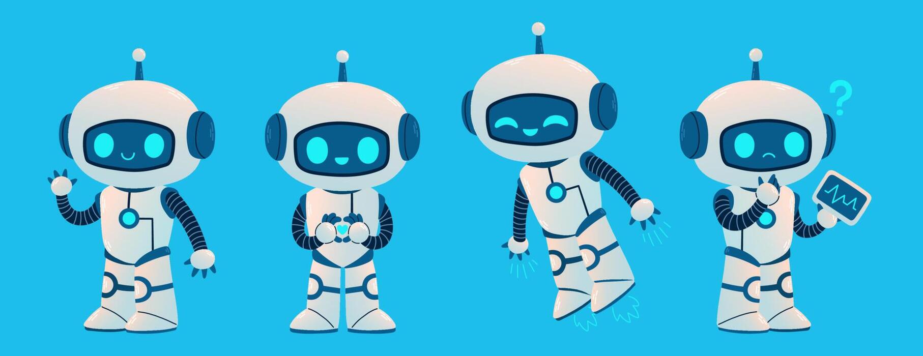 Robot Character Set Vector Art Icons And Graphics For Free Download