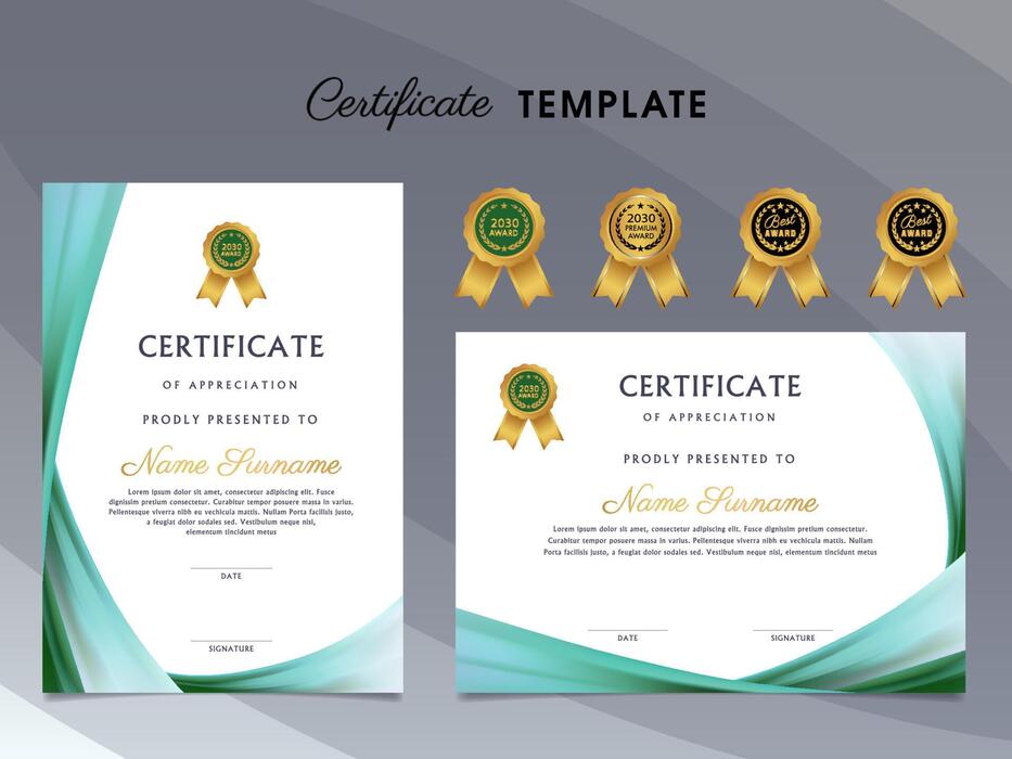 Computer Certificate Template Vector Art, Icons, and Graphics for Free ...