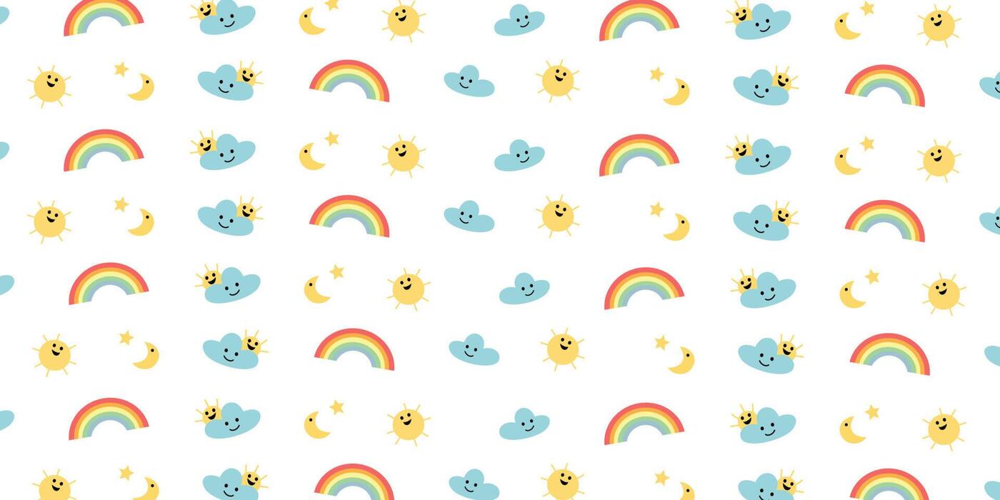 Cute Rainbow Pattern Vector Art, Icons, and Graphics for Free Download