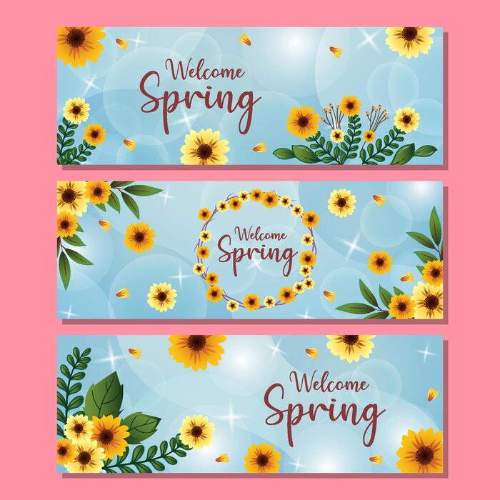 Spring Flowers Banner Vector Art, Icons, and Graphics for Free Download