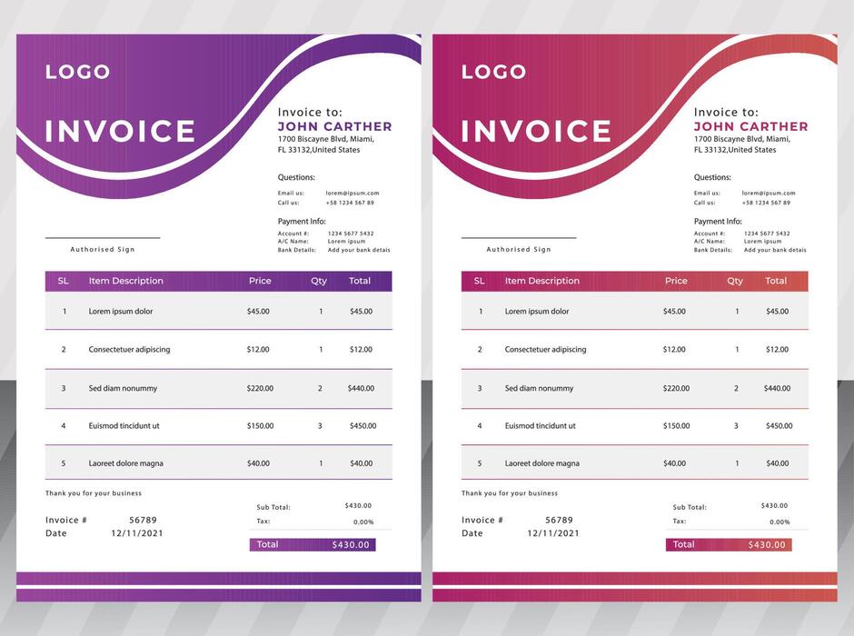 Invoice Header Vector Art, Icons, and Graphics for Free Download