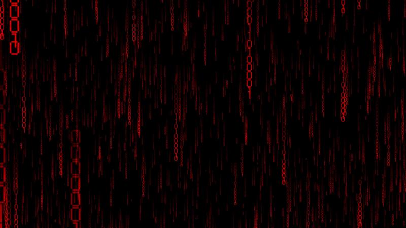 Red Binary Code Falling Down - Matrix Concept. Camera Moves Thorough Falling Digits 18986087 ...