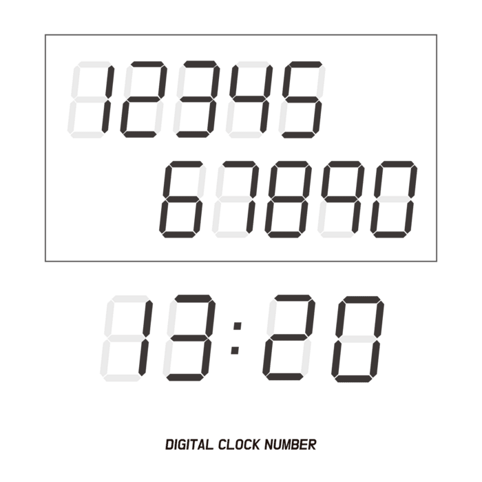 Digital Numbers PNGs for Free Download