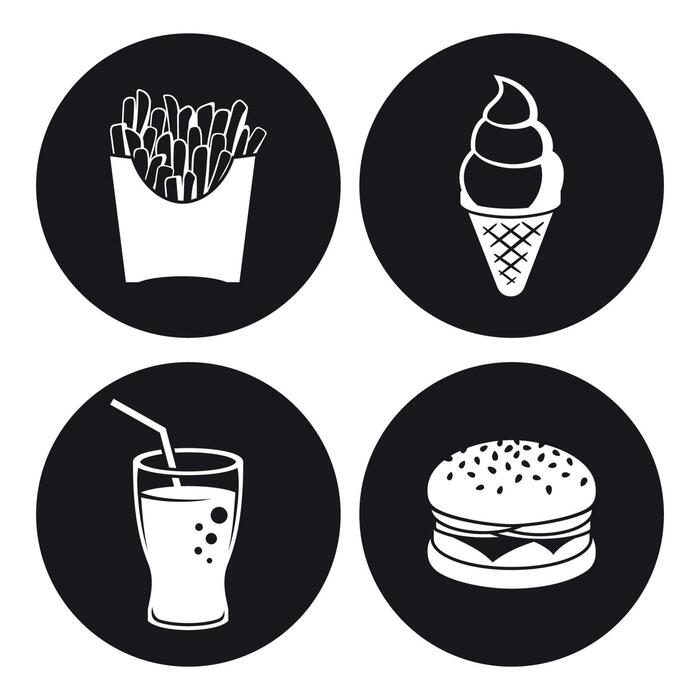 Fast Food Black And White Vector Art, Icons, and Graphics for Free Download