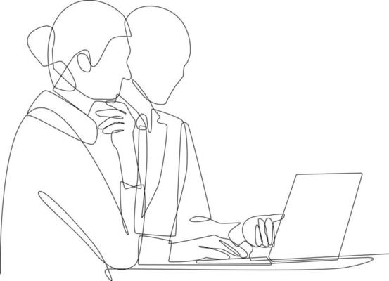 Continuous Line Drawing Business Vector Art Icons And Graphics For Free Download