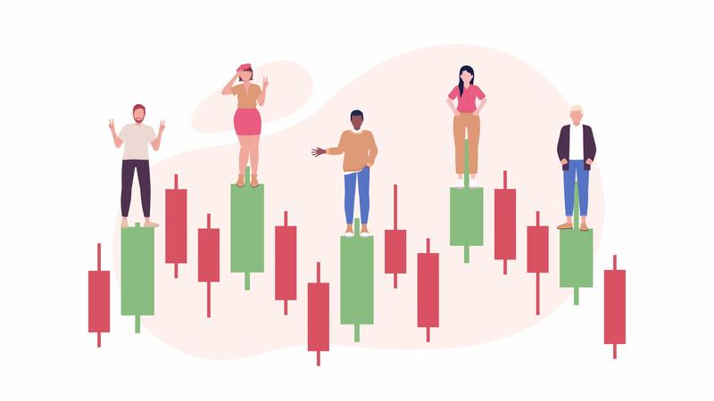 Animated brokers and traders loader. Stock market. Looped flat 2D ...