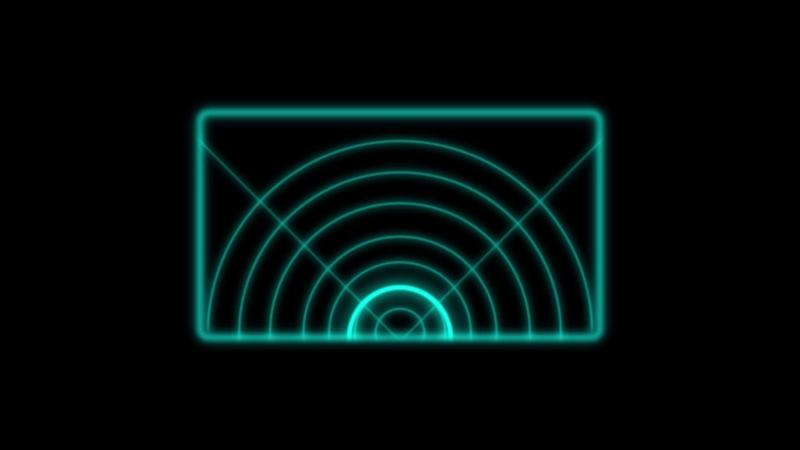 Animated radar scanner hud for targeting of incoming threats as sonar visualization for science ...
