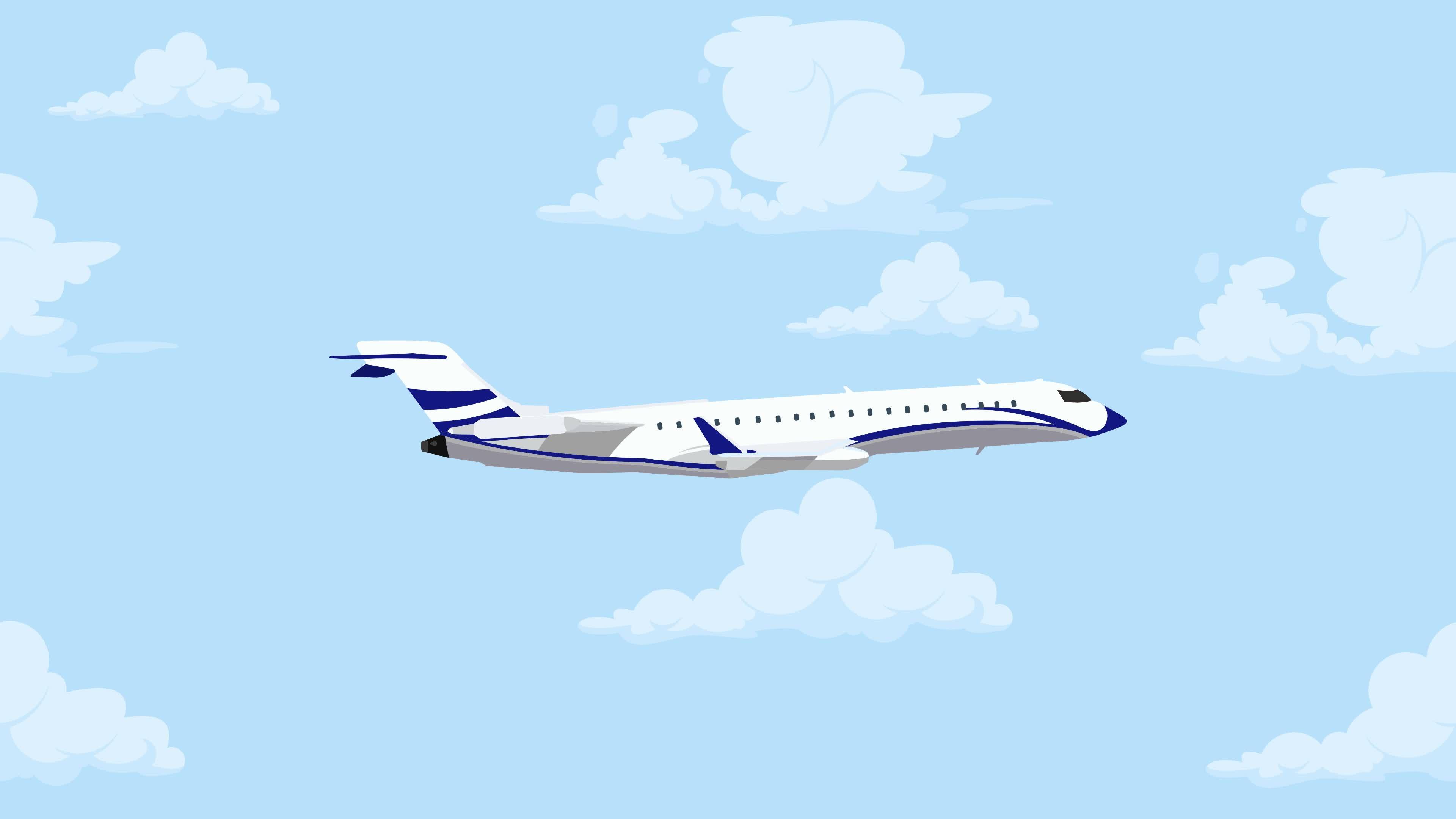 Plane Flying Cartoon