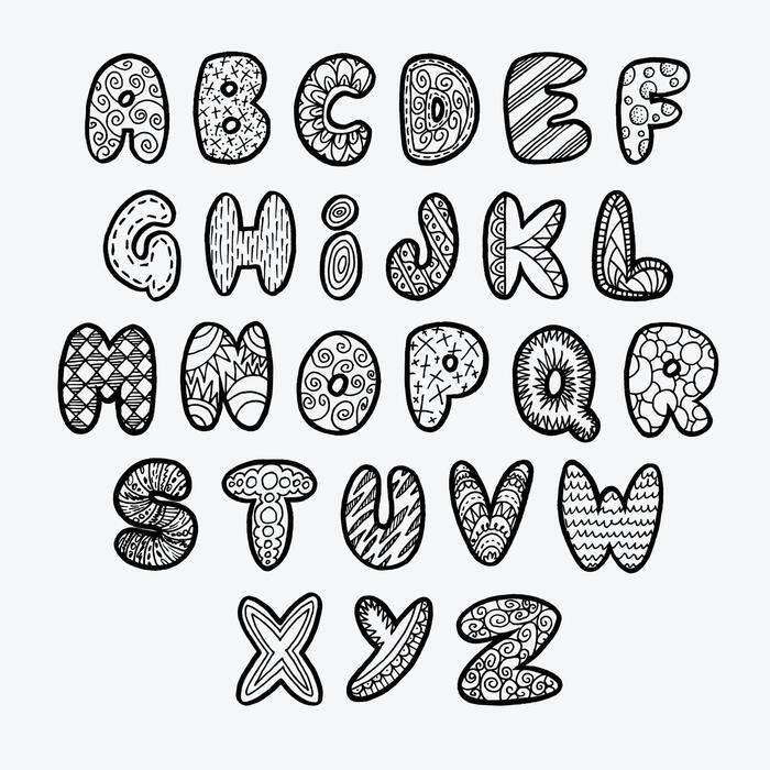 Doodle Alphabet Vector Art, Icons, and Graphics for Free Download