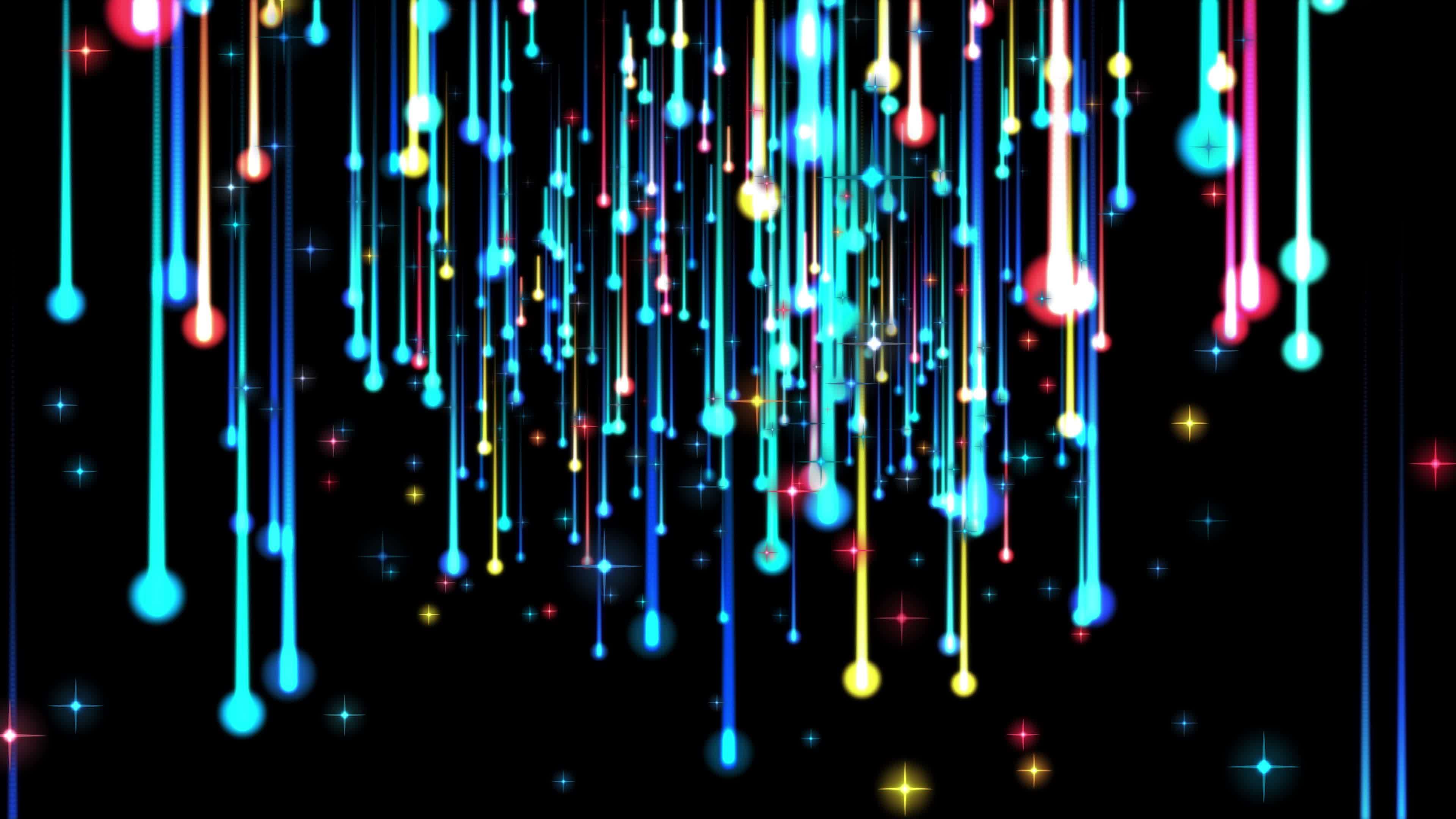 Abstract Animation Of Glowing Gold Particles With Rays Loopable
