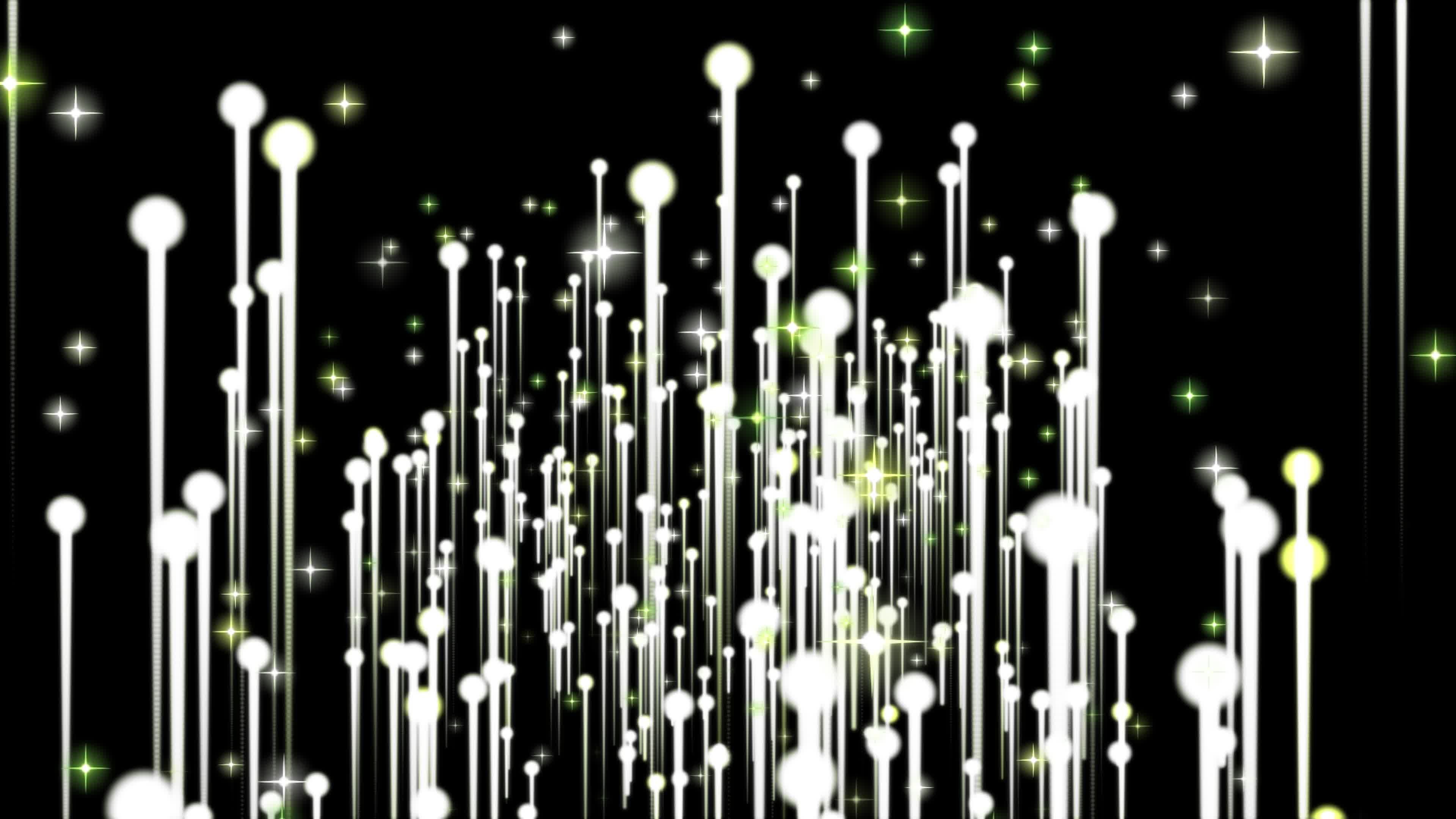Abstract Animation Of Glowing Gold Particles With Rays Loopable