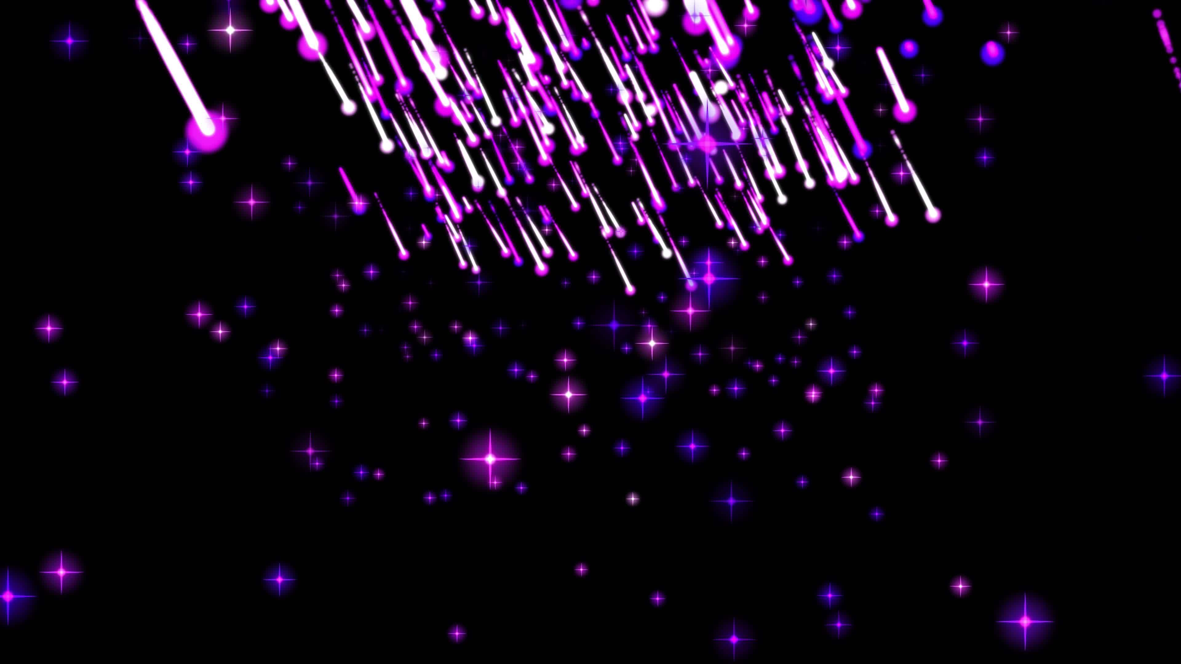 Abstract Animation Of Glowing Gold Particles With Rays Loopable