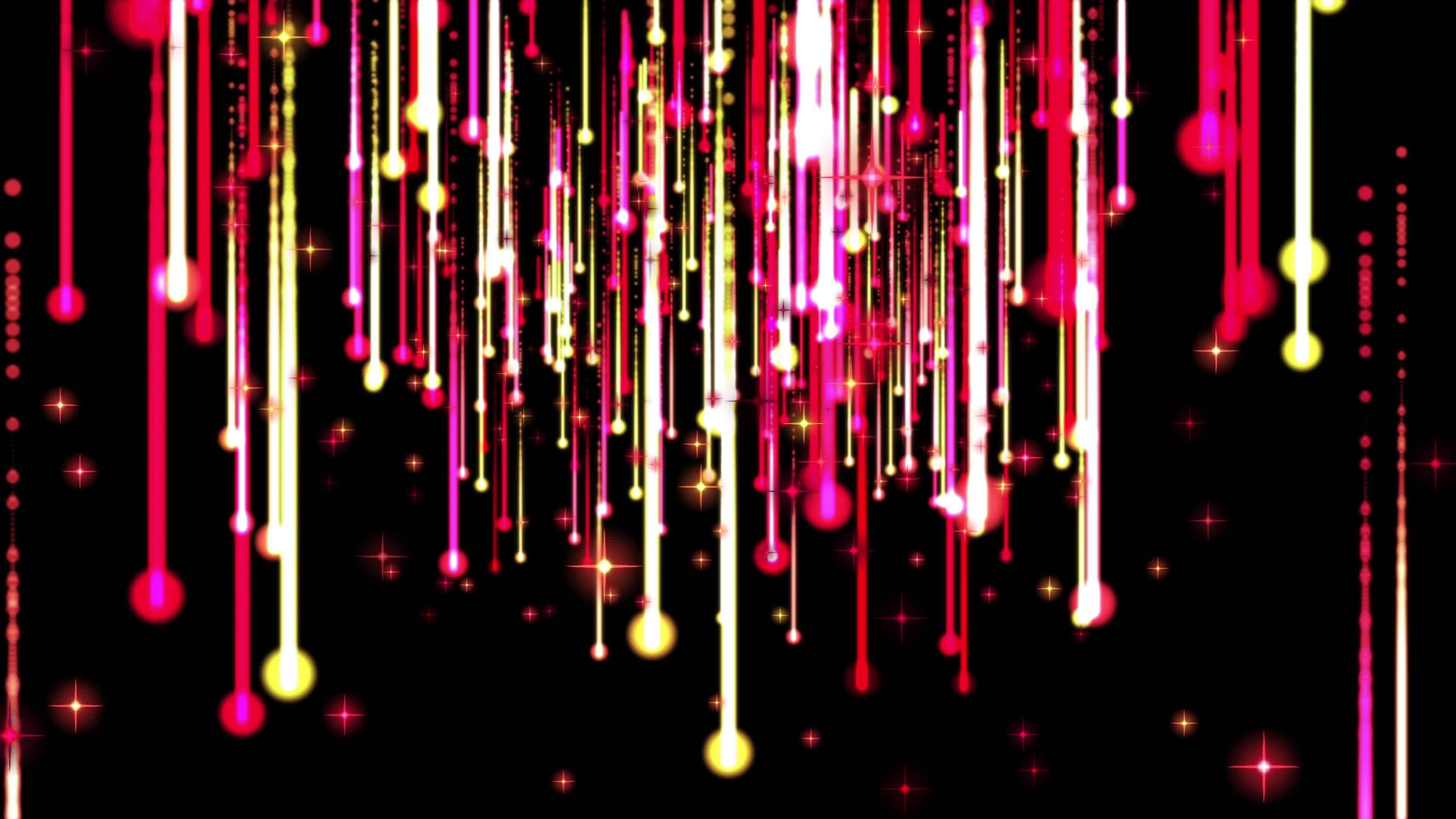 Abstract Animation Of Glowing Gold Particles With Rays Loopable