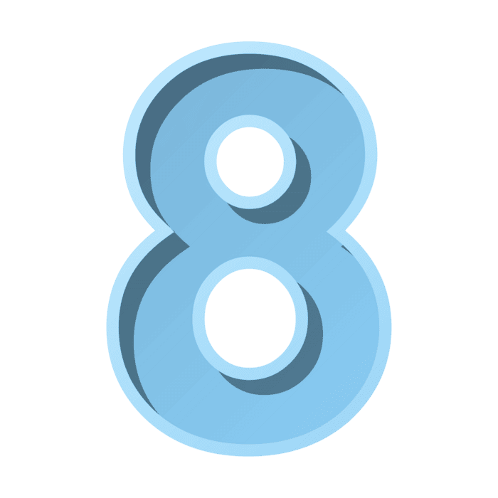 Number 8 PNGs for Free Download