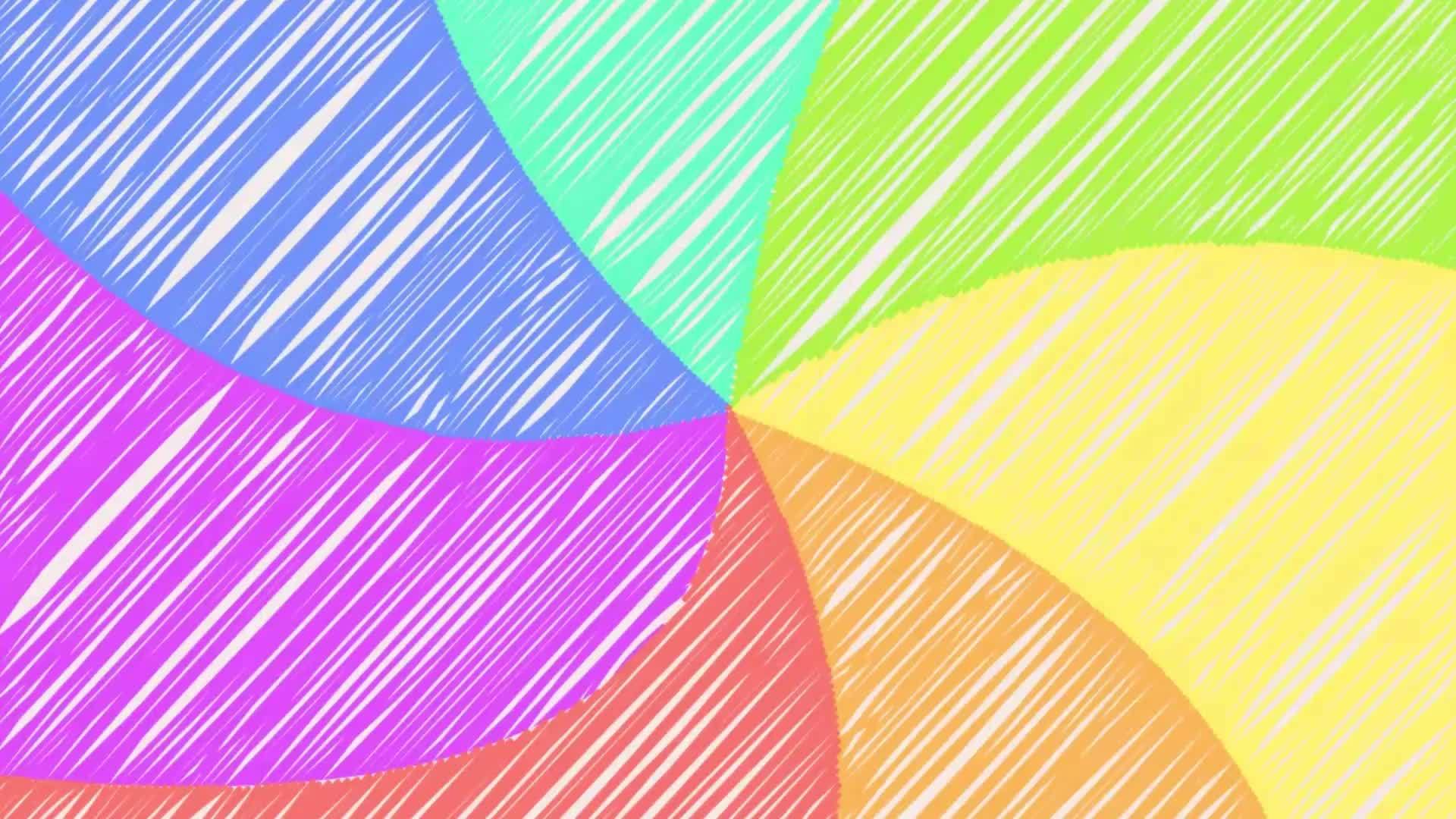 free abstract rainbow colourful background with crayon effect loop ...