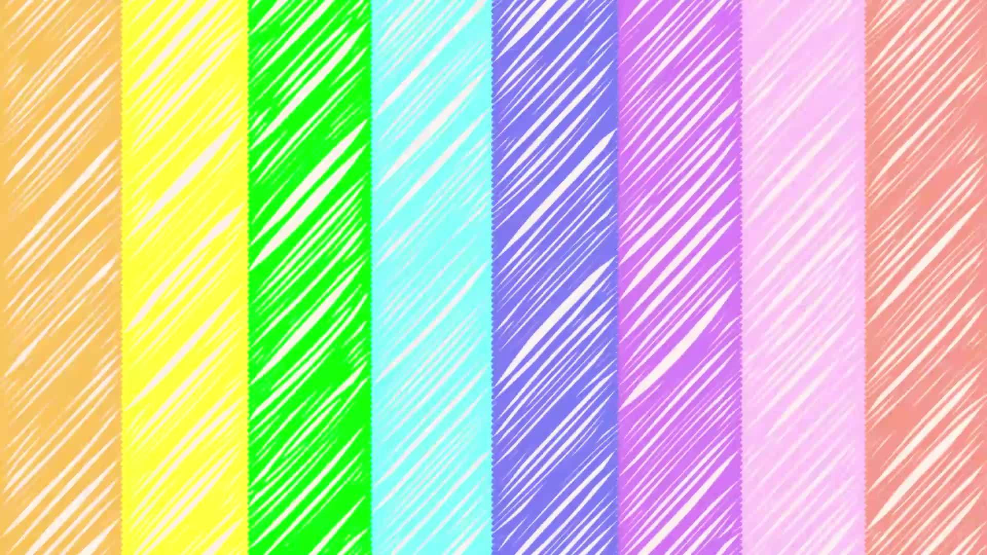 abstract rainbow colourful stripe background with crayon effect loop ...