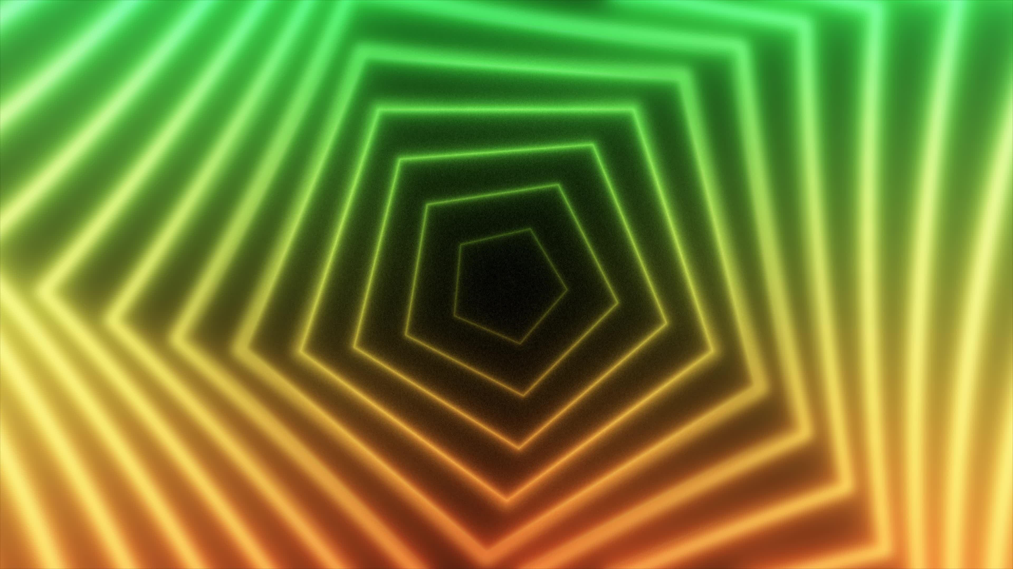 Abstract glowing neon pentagons swirling green and yellow lines energy ... Abstract glowing neon pentagons swirling green and yellow lines energy ...