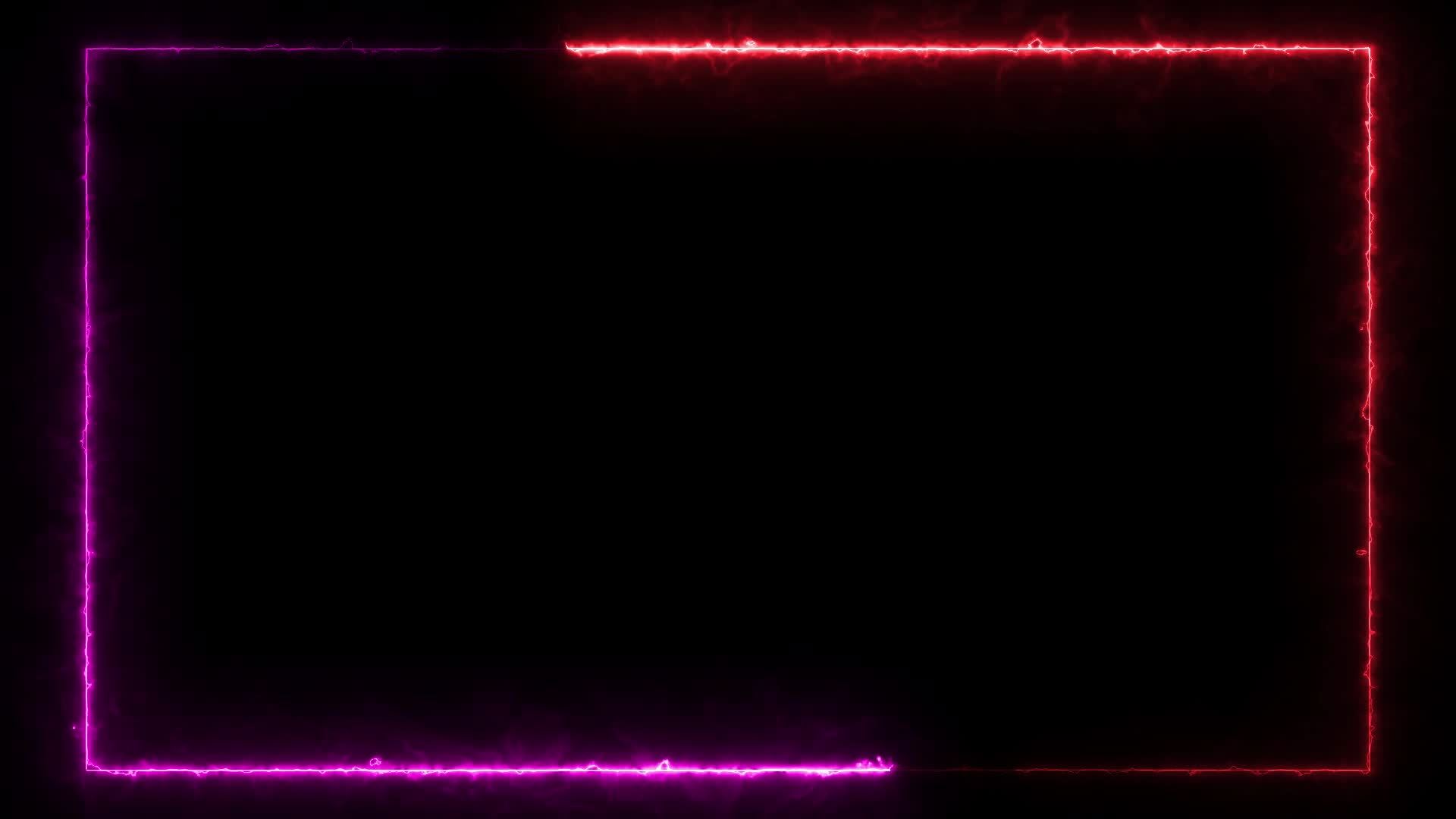 Abstract Animated Light Neon Effect Rectangle Frame Loop Background For