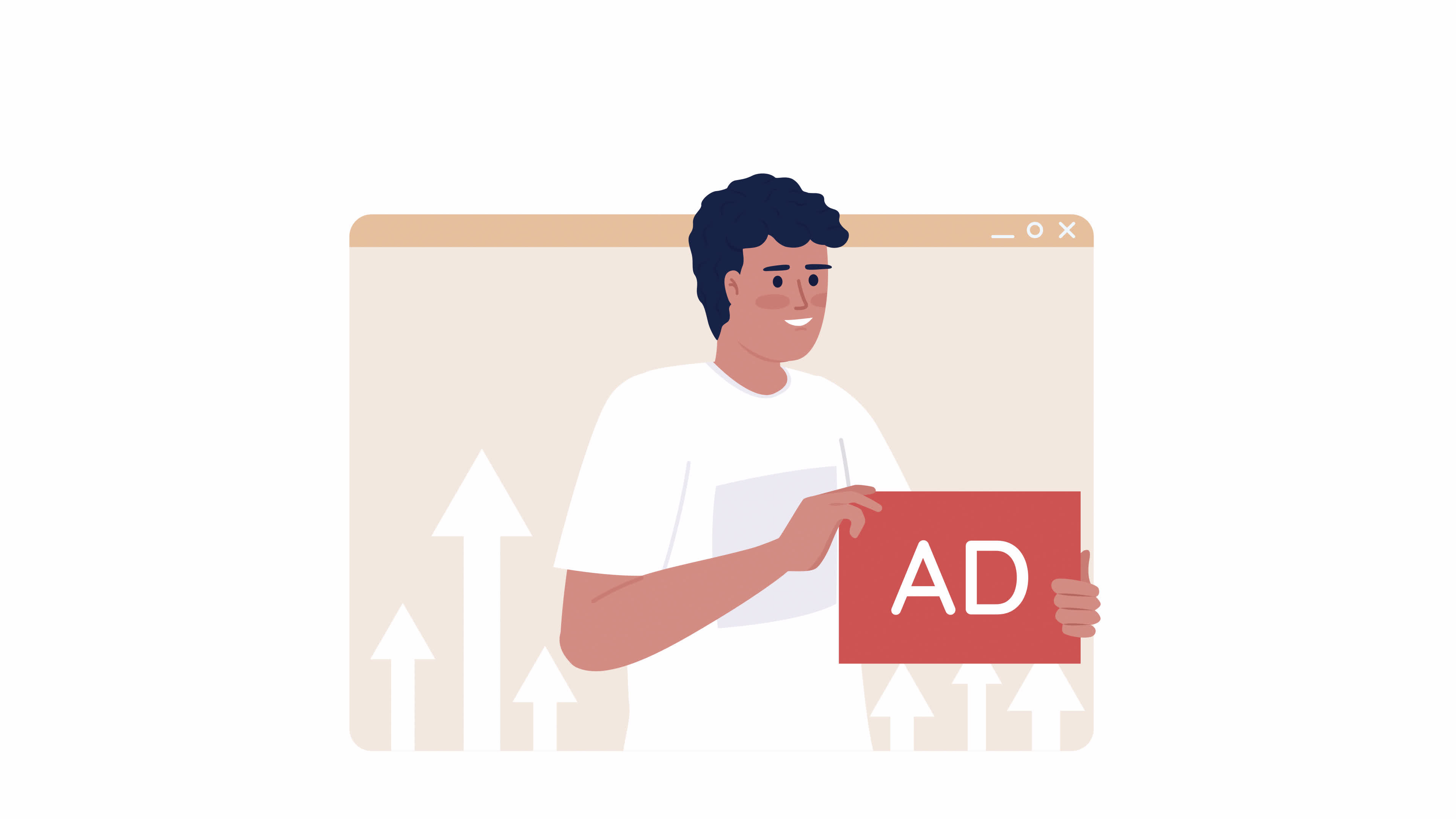 Animated advertising campaign. Launching products. Successful advertisement. 2D cartoon flat ...