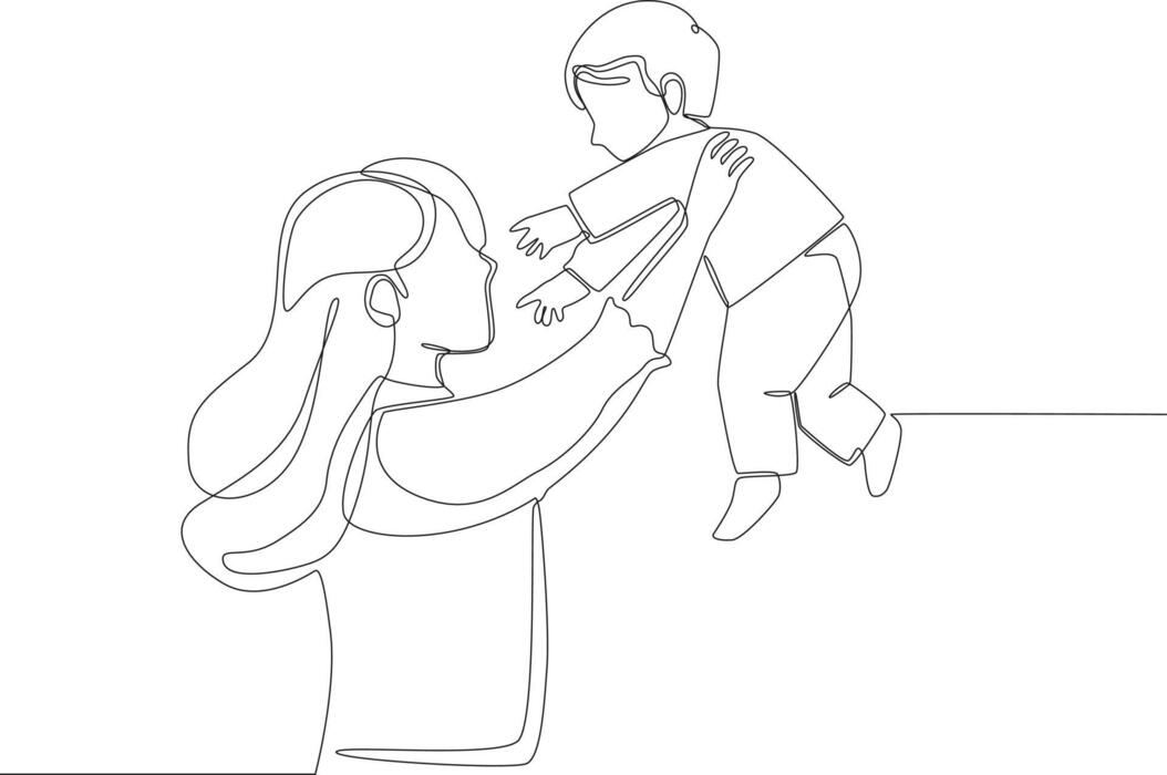 Continuous Line Drawing Children Vector Art, Icons, and Graphics for ...