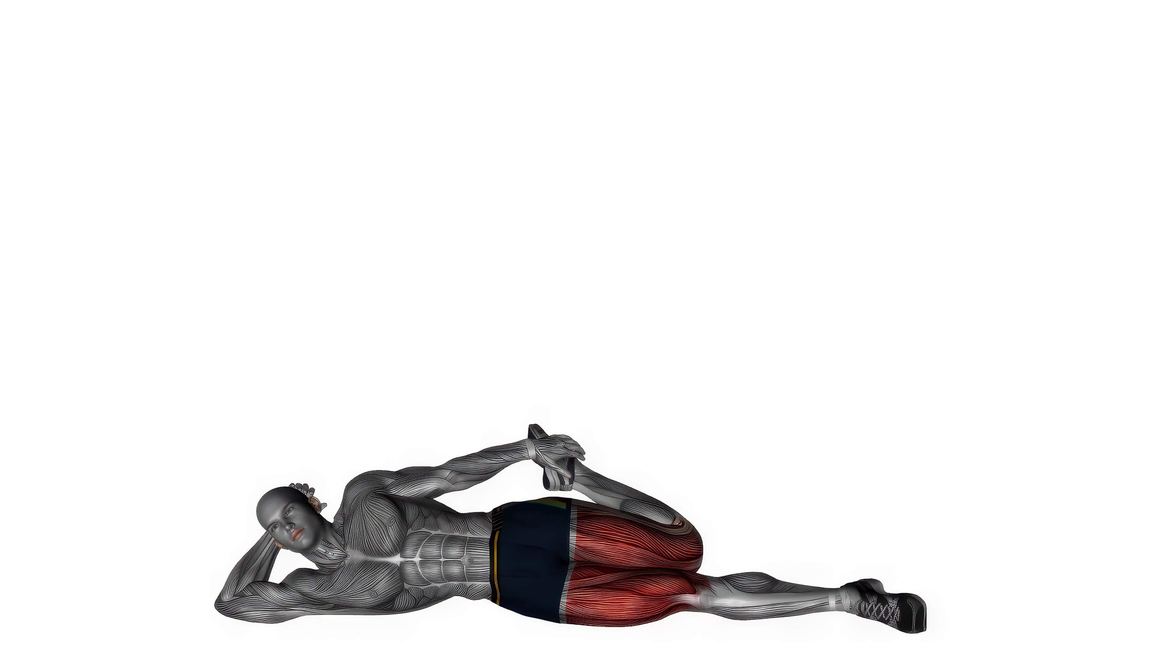 Lying Side Quadriceps Stretch Fitness Exercise Workout Animation Video