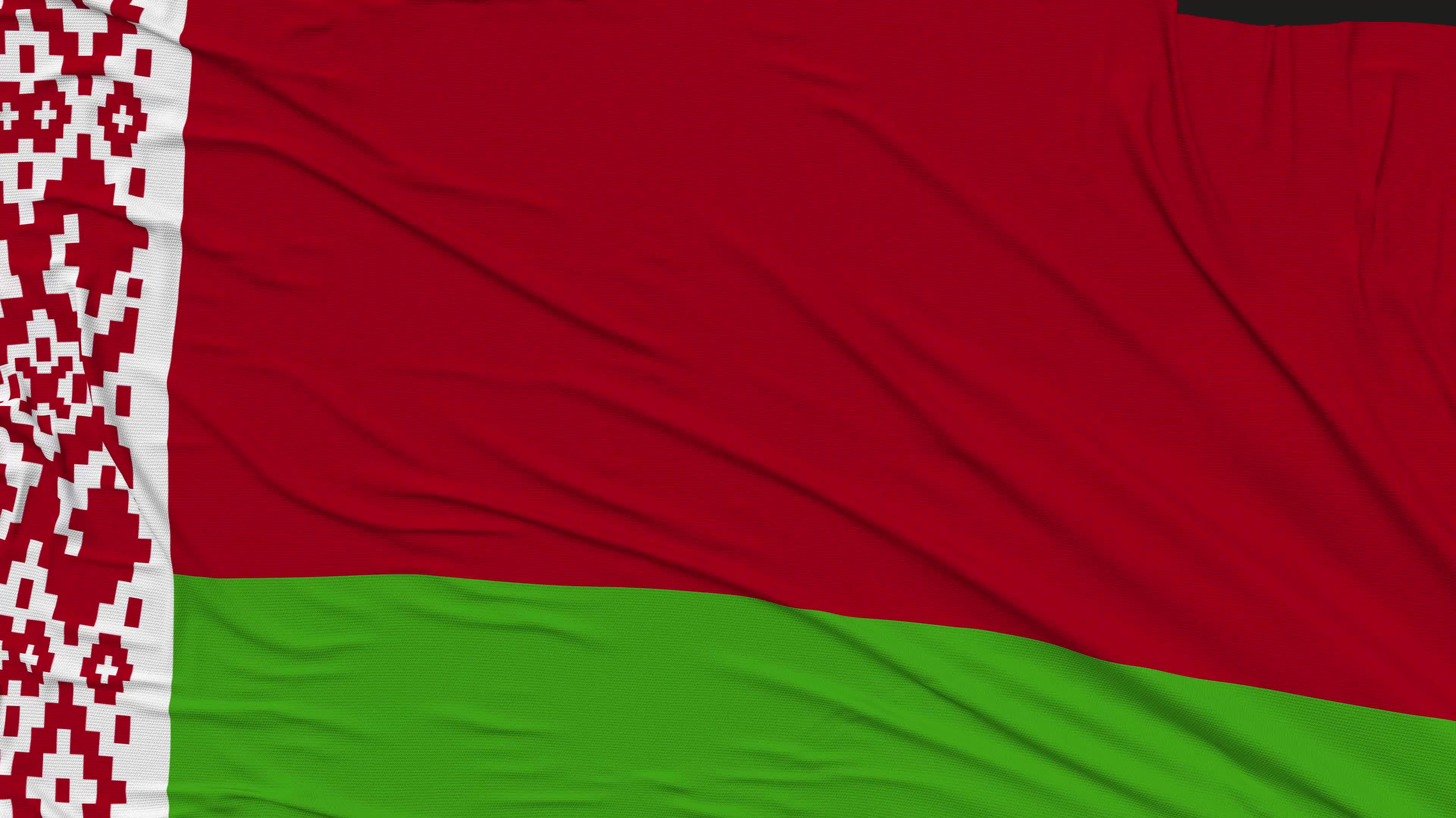 Belarus Flag Cloth Removing From Screen 3d Rendering Chroma Key Luma