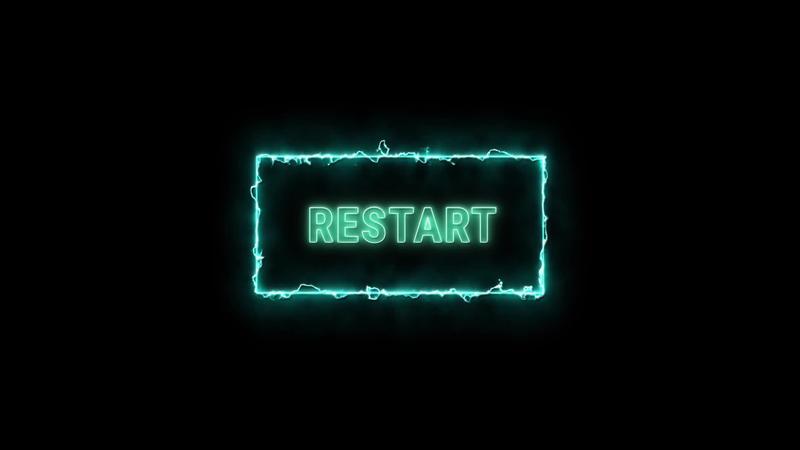 restart neon green glowing text animation green frame on black background 19971691 Stock Video ...