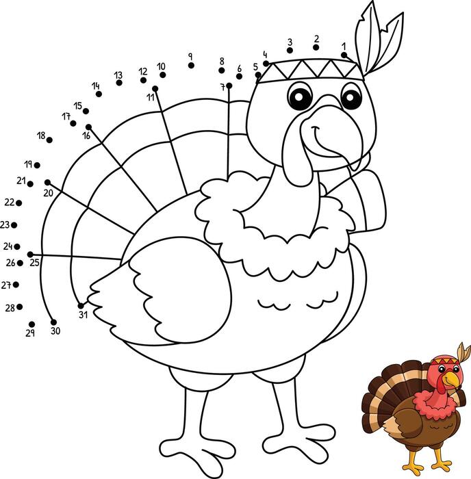 Thanksgiving Dot To Dot Vector Art, Icons, and Graphics for Free Download