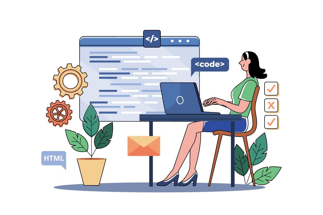 Female Programmer Vector Art, Icons, and Graphics for Free Download