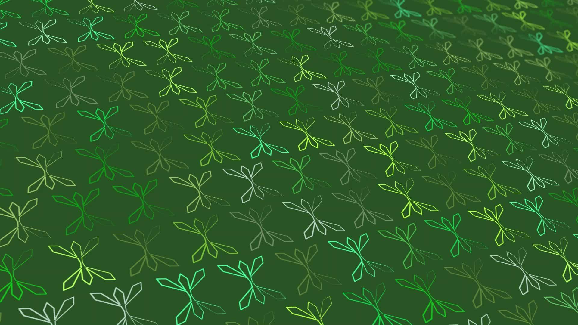 Animated abstract pattern with geometric elements in green tones ...