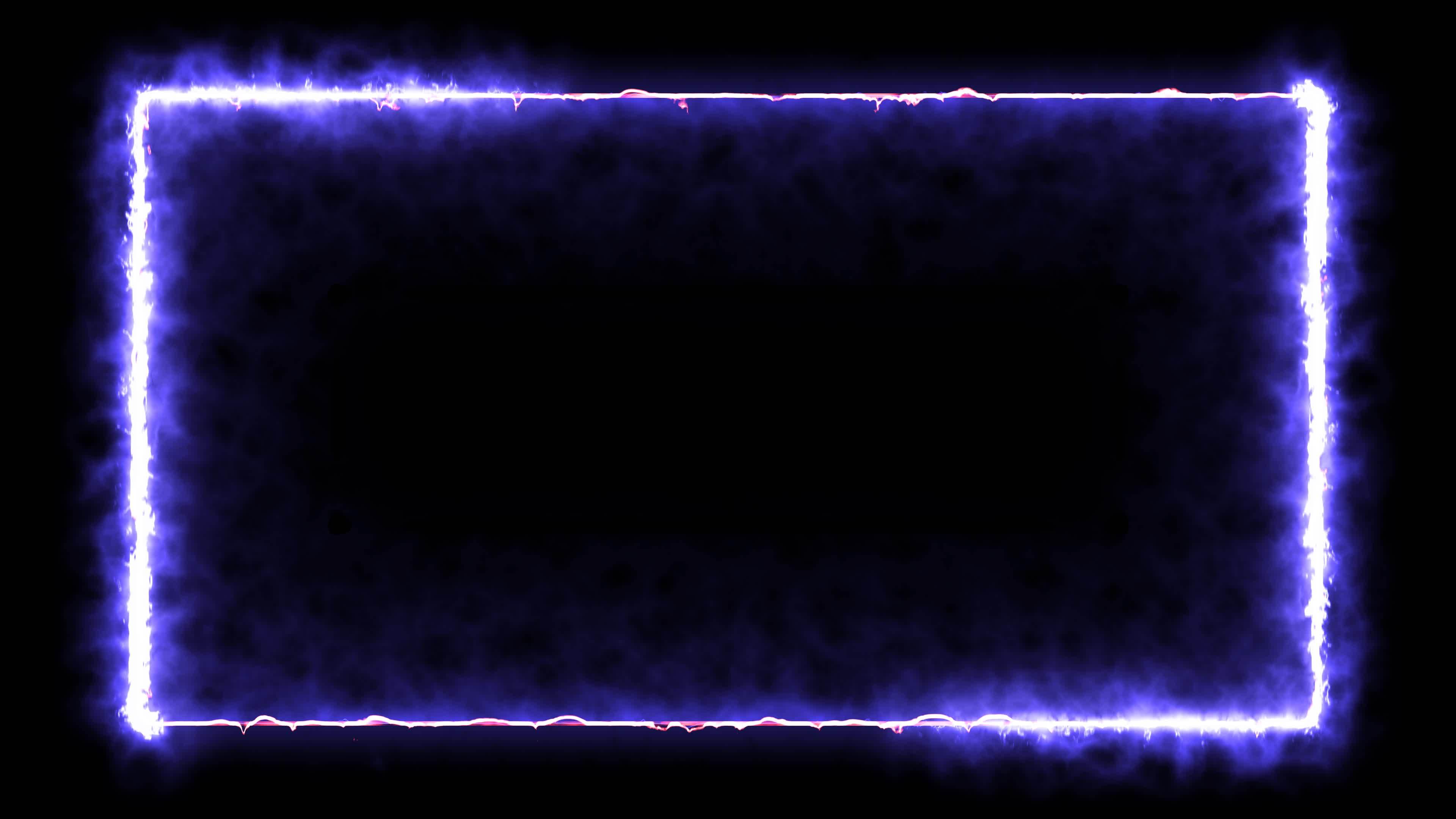 blue fire effect frame animation. repetition of burning fire effect. Flame rectangle border ...