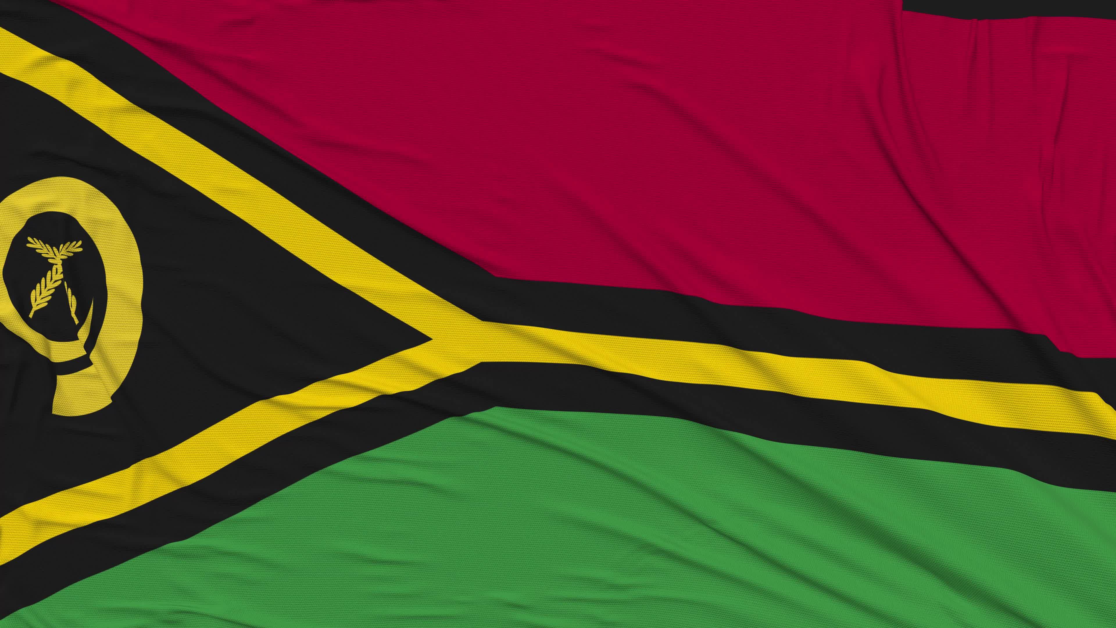 Vanuatu Flag Cloth Removing From Screen Intro 3d Rendering Chroma