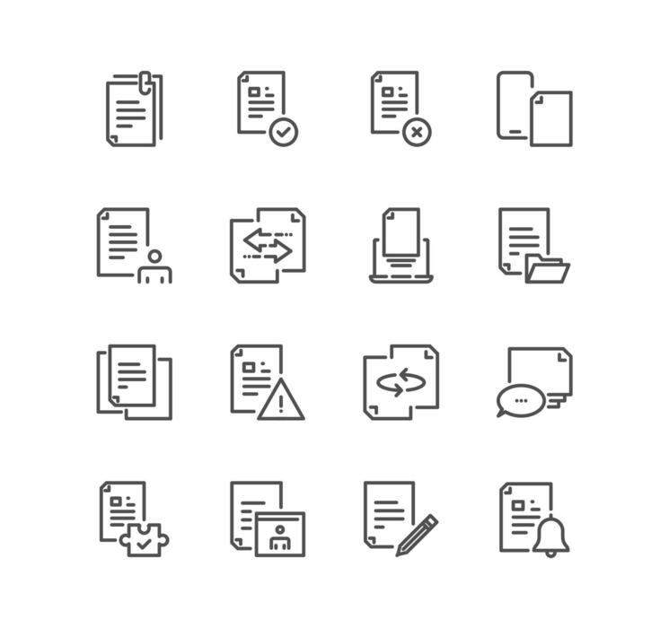 Document Icon Set Vector Art, Icons, and Graphics for Free Download