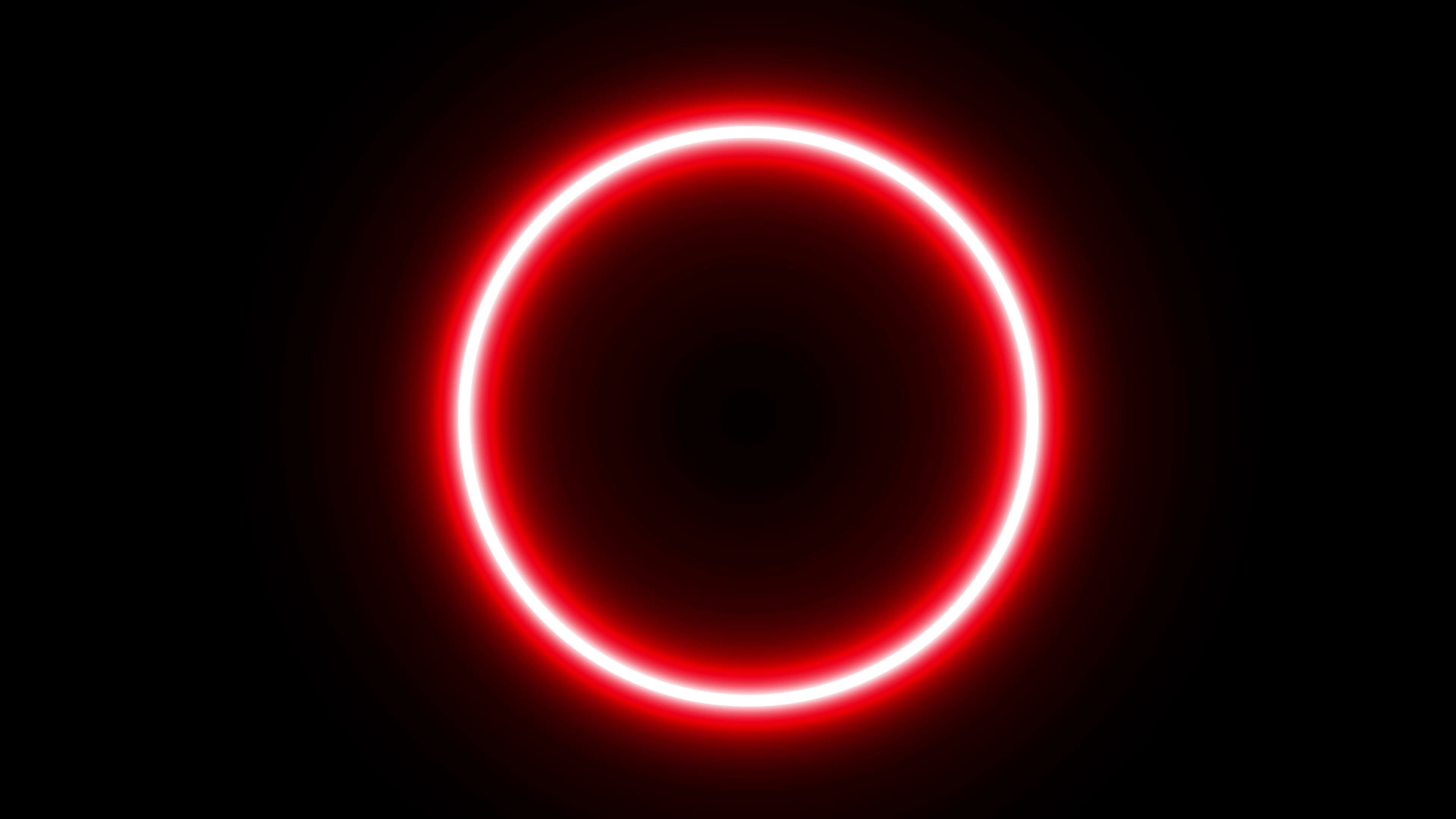 Animated Red Slowly Flashing Neon Circle On Black Background Blinking Neon Circle Animation