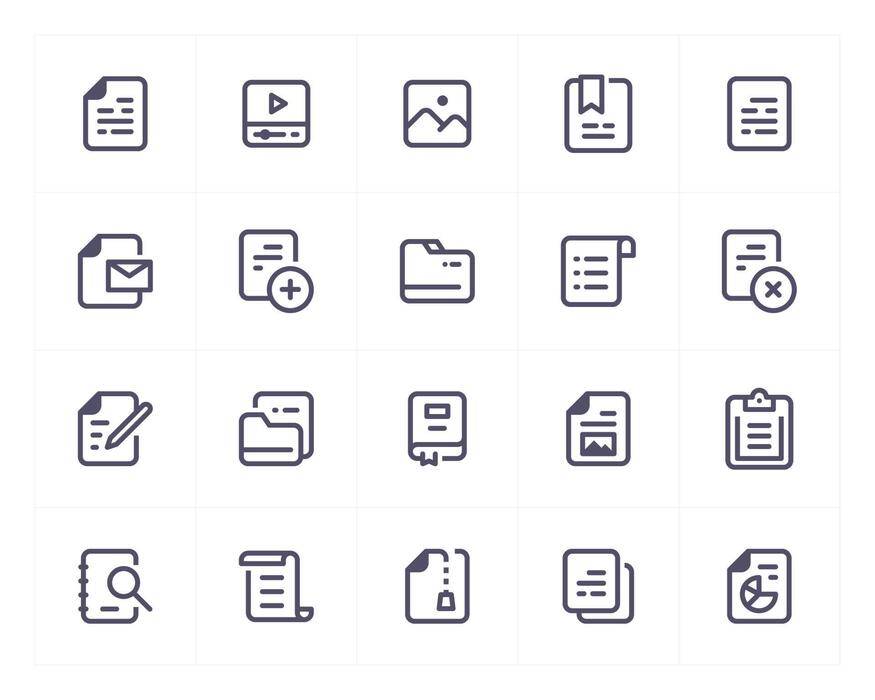 Document Icon Set Vector Art, Icons, and Graphics for Free Download