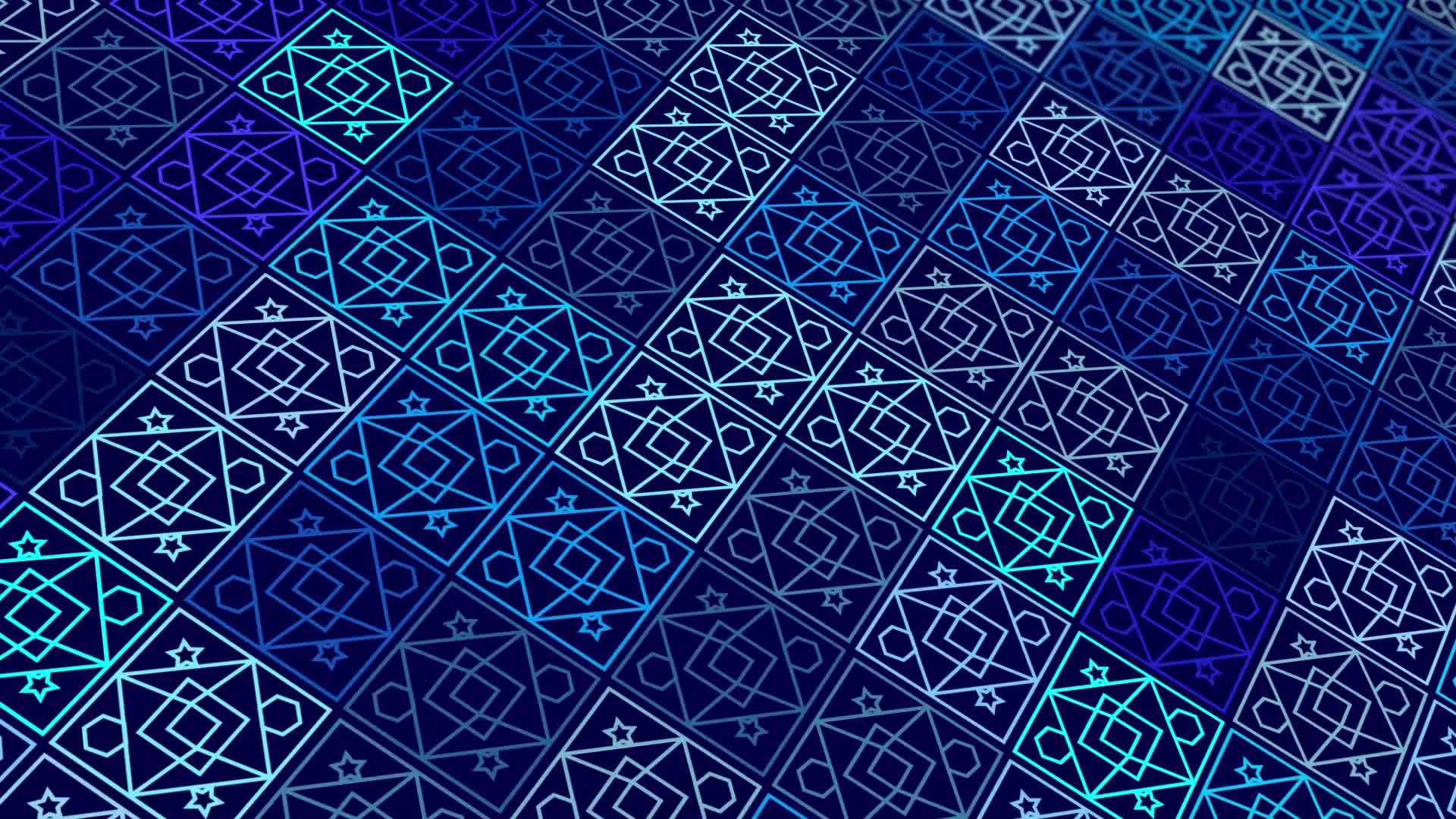 Animated Abstract Pattern With Geometric Elements In Blue Tones Gradient Background 20328155