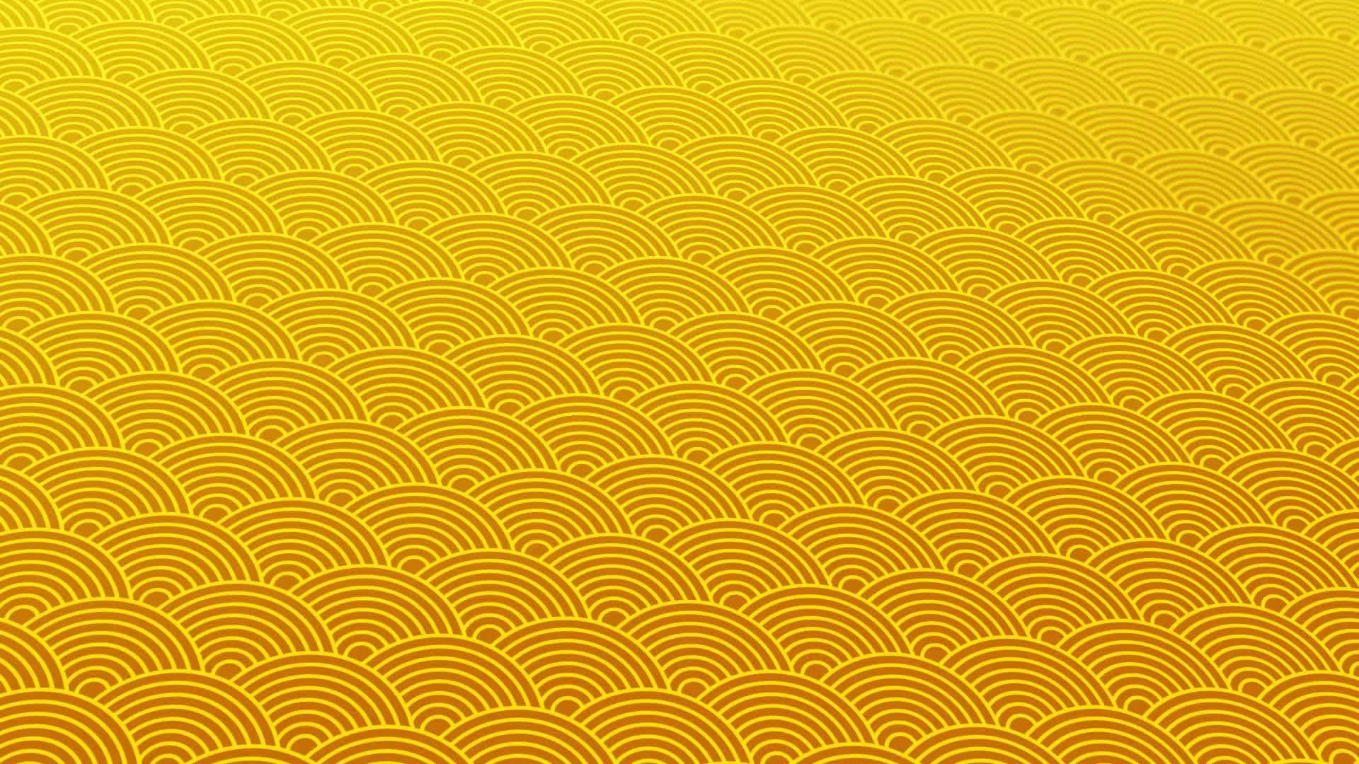 animated abstract pattern with geometric elements in golden yellow ...