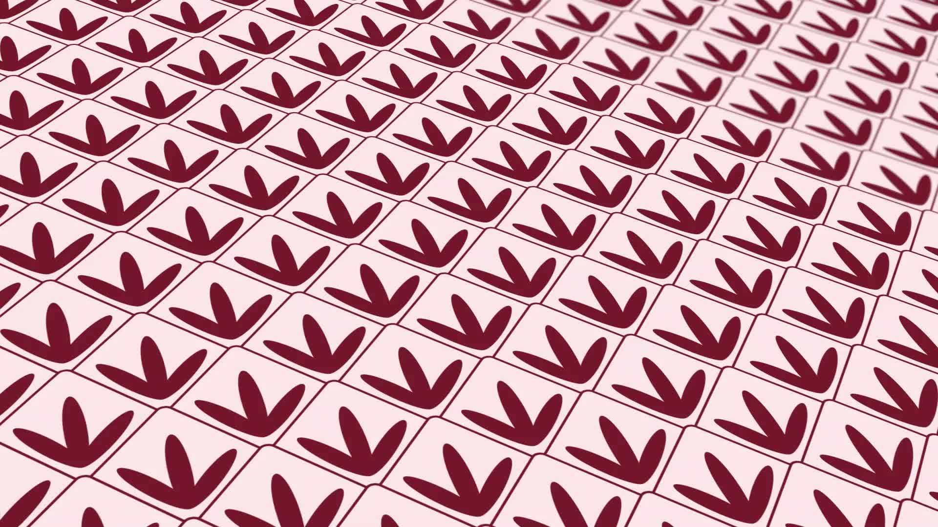 Animated Abstract Pattern With Geometric Elements In Red Tones Gradient